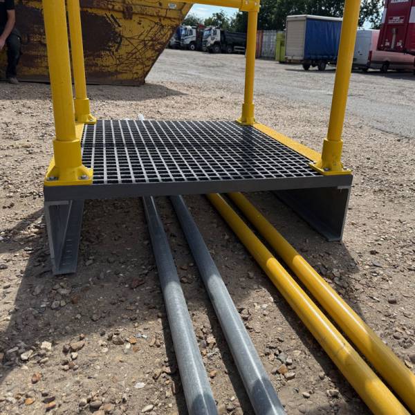 GRP Step Over Platform with Handrail | Industrial Access Platform